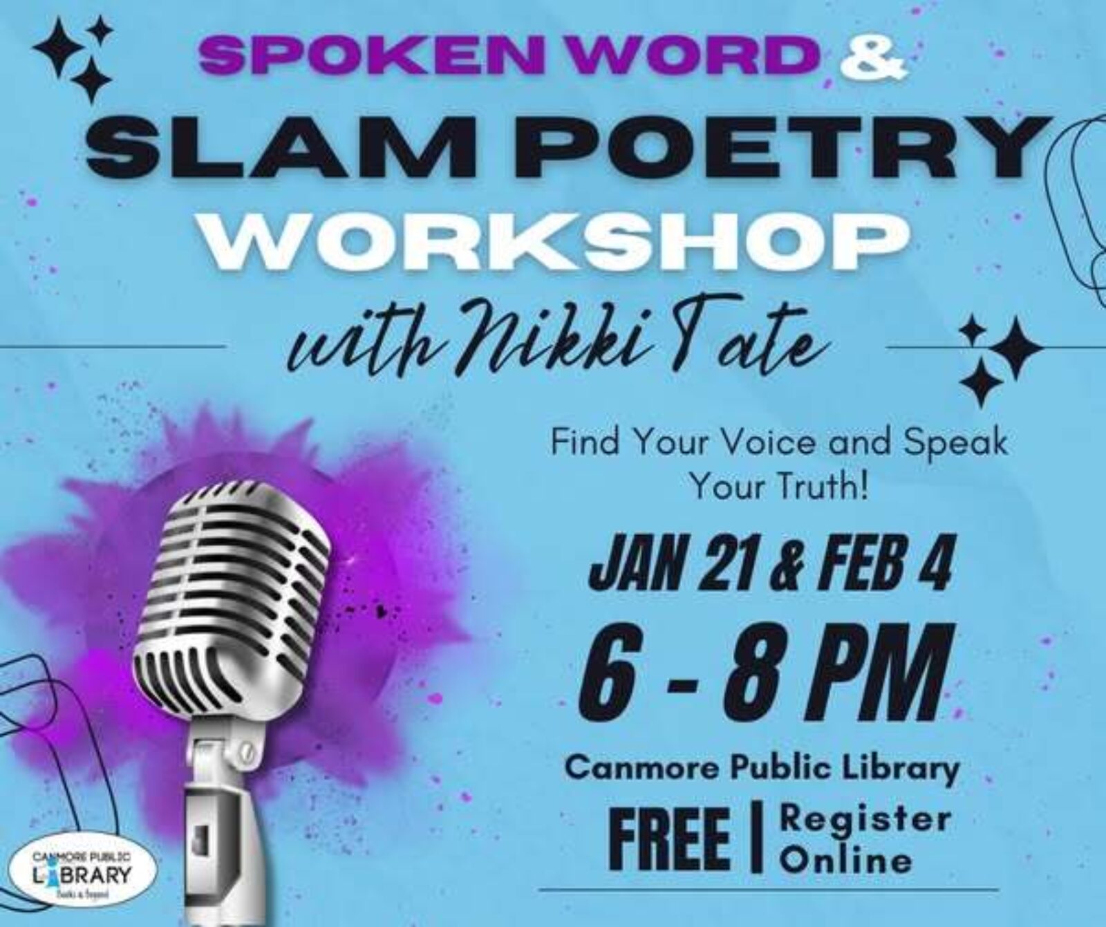 Spoken Word Slam Poetry 2 Part Workshop - January 21, 2026
